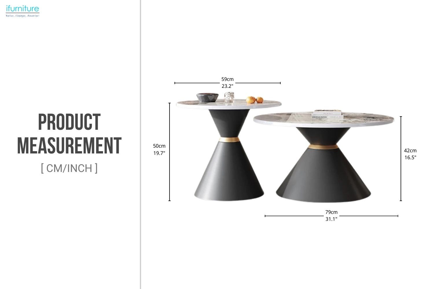 LUMEN Sintered Stone Table Top Nesting Coffee Table