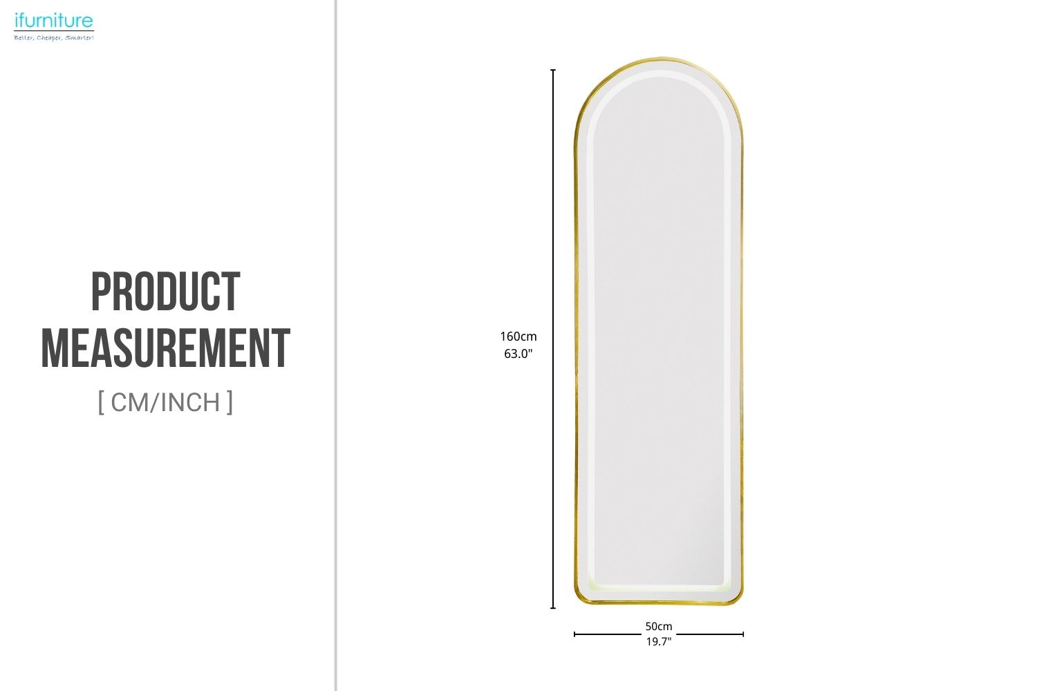 CASTLE Stand Mirror with LED lights