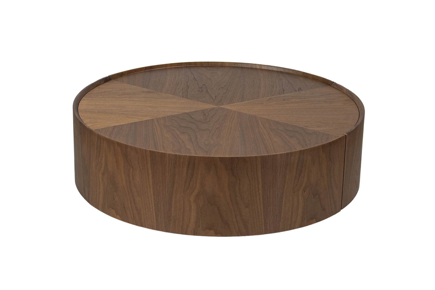 SKARA D90 Genuine Walnut Veneer Round Coffee Table