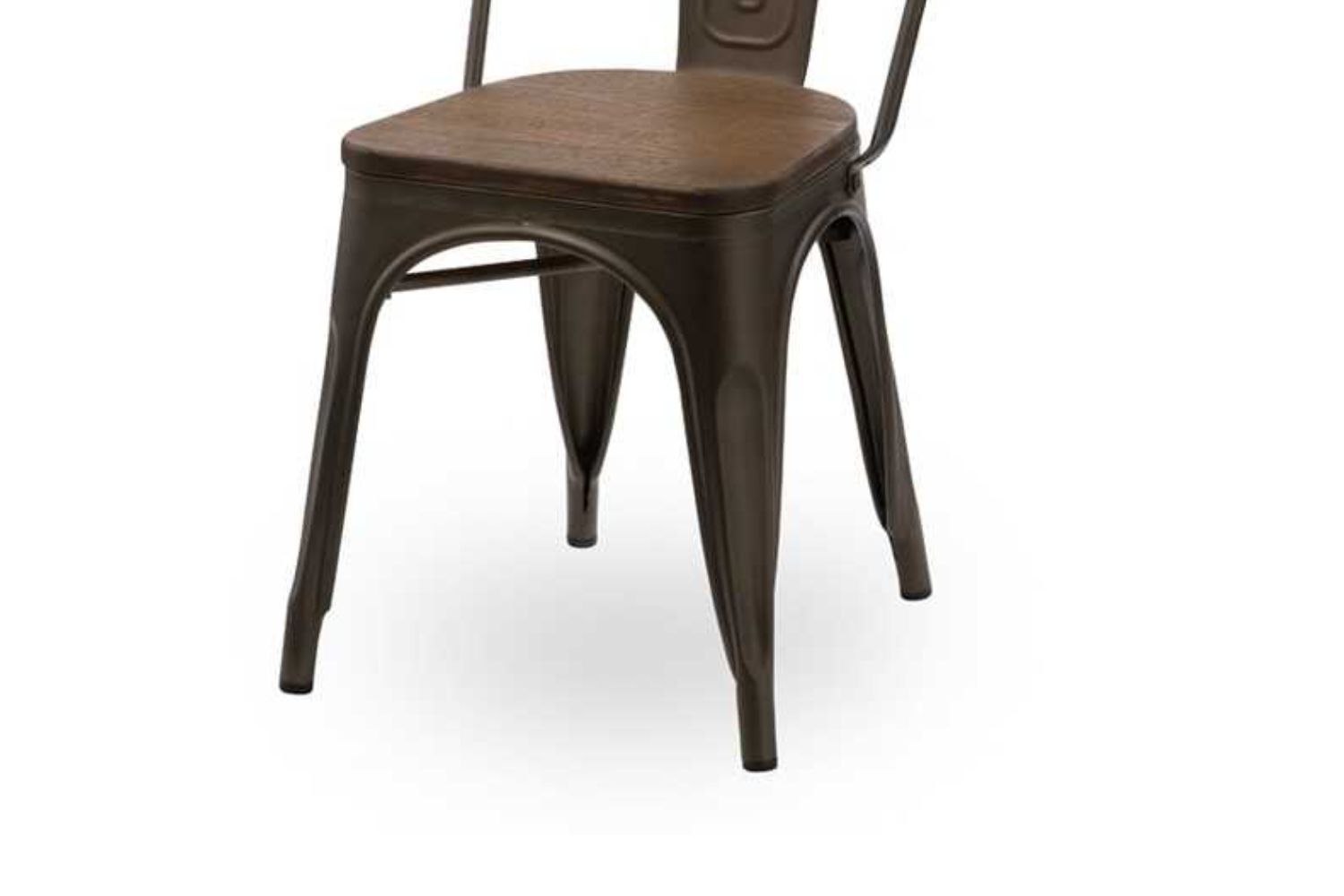 TOLIX Replica Dining Chair With Solid Pine Wood (Matt Gun)