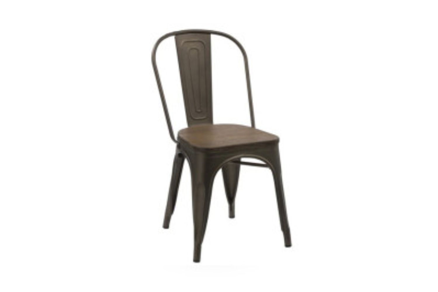TOLIX Replica Dining Chair With Solid Pine Wood (Matt Gun)