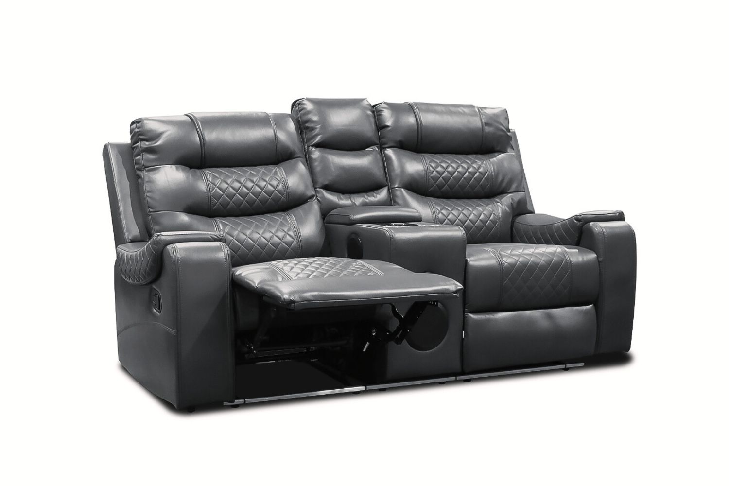 LAKELAND Reclining Sofa Range with Bluetooth Speaker and LED Lights (Grey)
