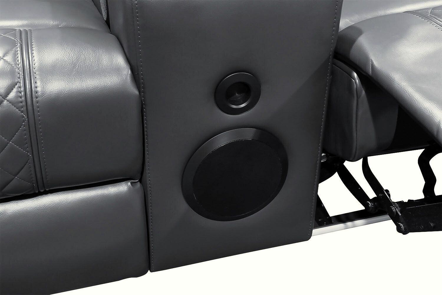 LAKELAND Reclining Sofa Range with Bluetooth Speaker and LED Lights (Grey)