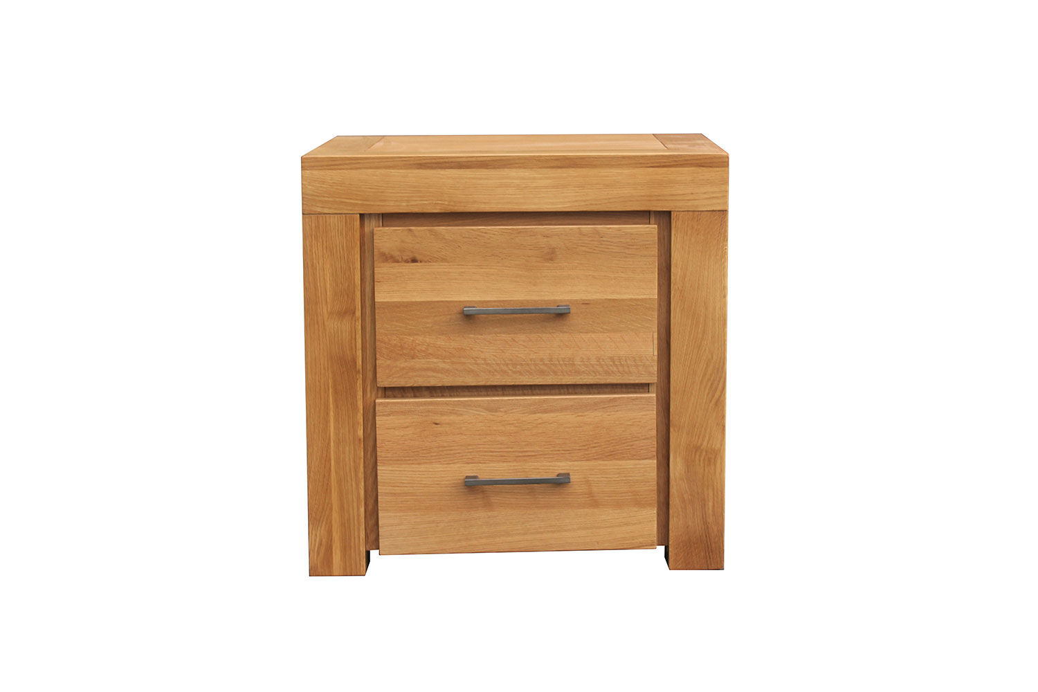 HEYFIELD 2-Drawer Solid Oak Bedside Table