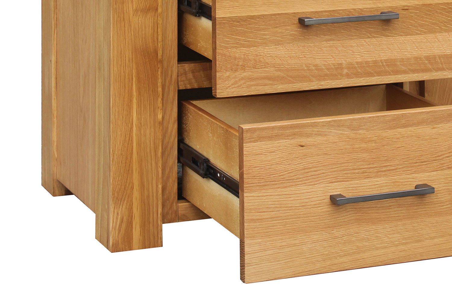 HEYFIELD 2-Drawer Solid Oak Bedside Table