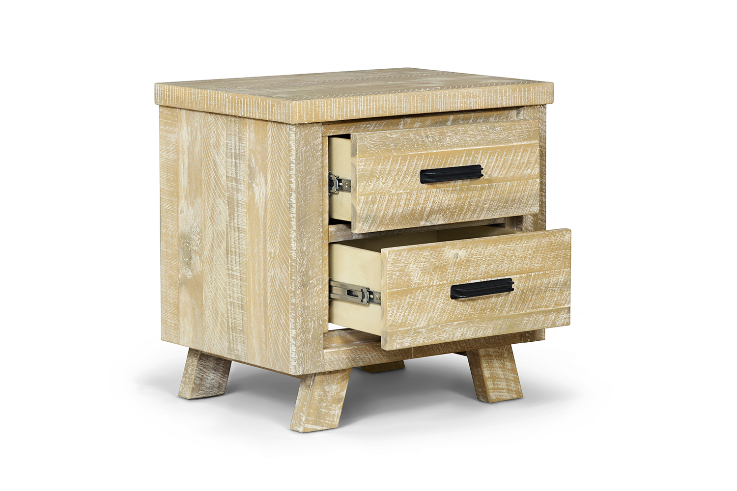 AKAROA 2-Drawer Solid Acacia Wood Bedside Table