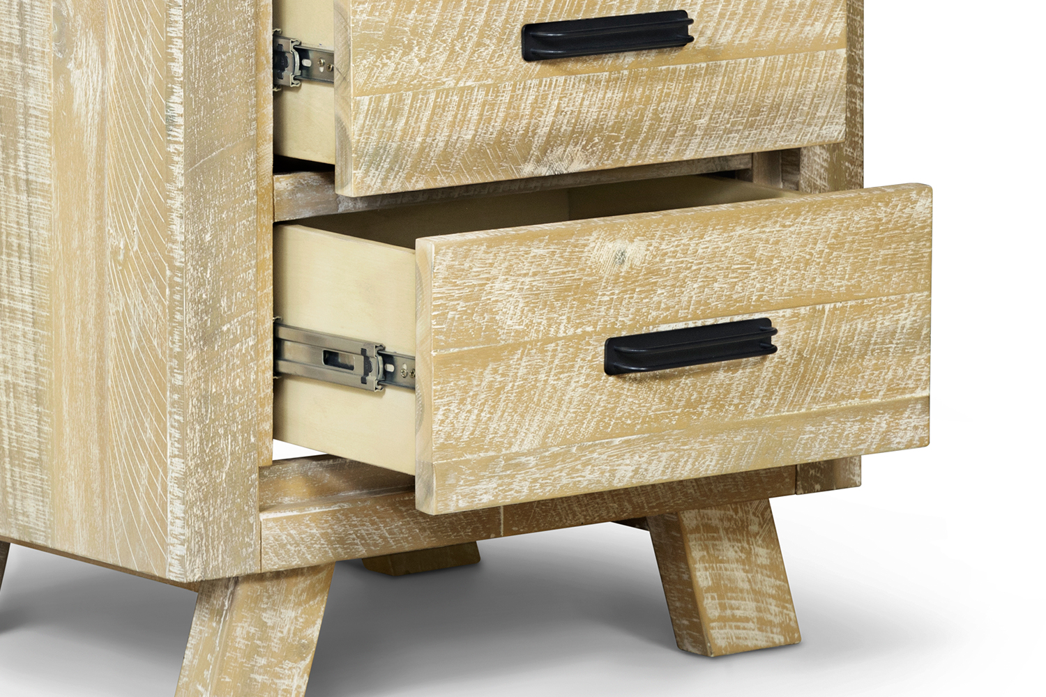 AKAROA 2-Drawer Solid Acacia Wood Bedside Table