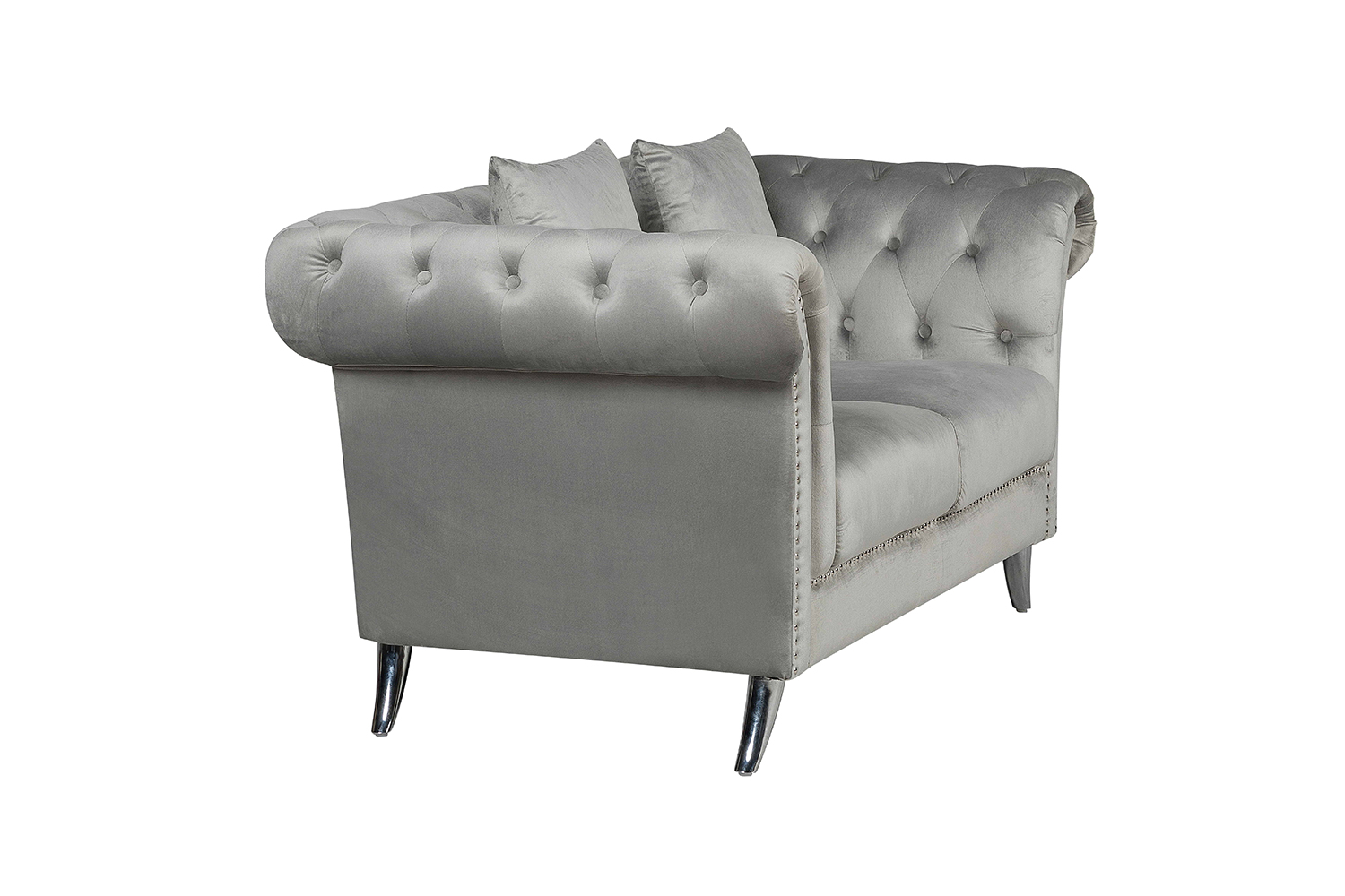 JOLANDA 3/2 Seater Chesterfield Fabric Sofa Range (Grey)