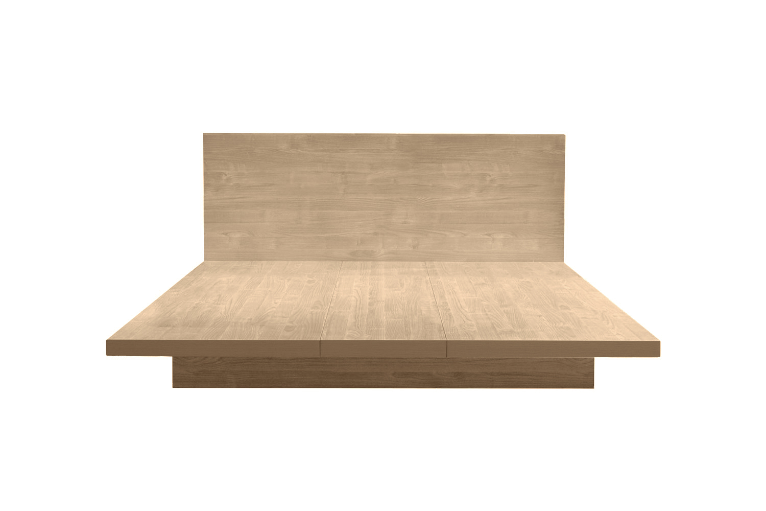 YUKI Japanese Low Height Bed Frame Set with Headboard - Queen Size