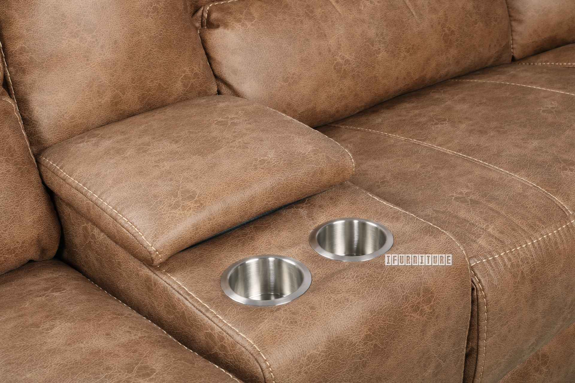 NAKEETA Air Leather Power Recliner Modular Sofa with Console and Storage