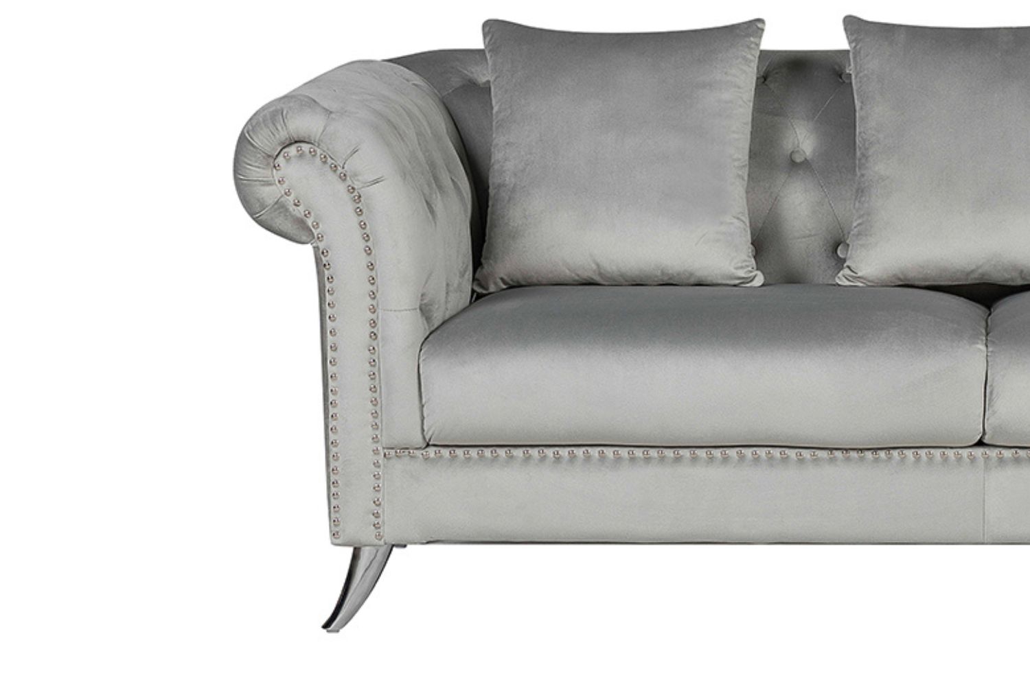 JOLANDA 3/2 Seater Chesterfield Fabric Sofa Range (Grey)