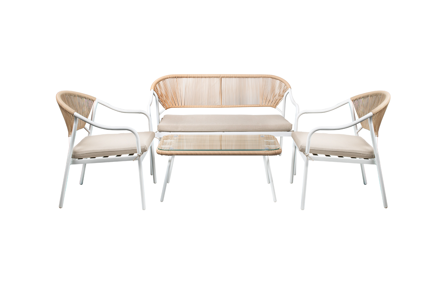 KUTAA 4PC Outdoor Lounge Set with Coffee Table