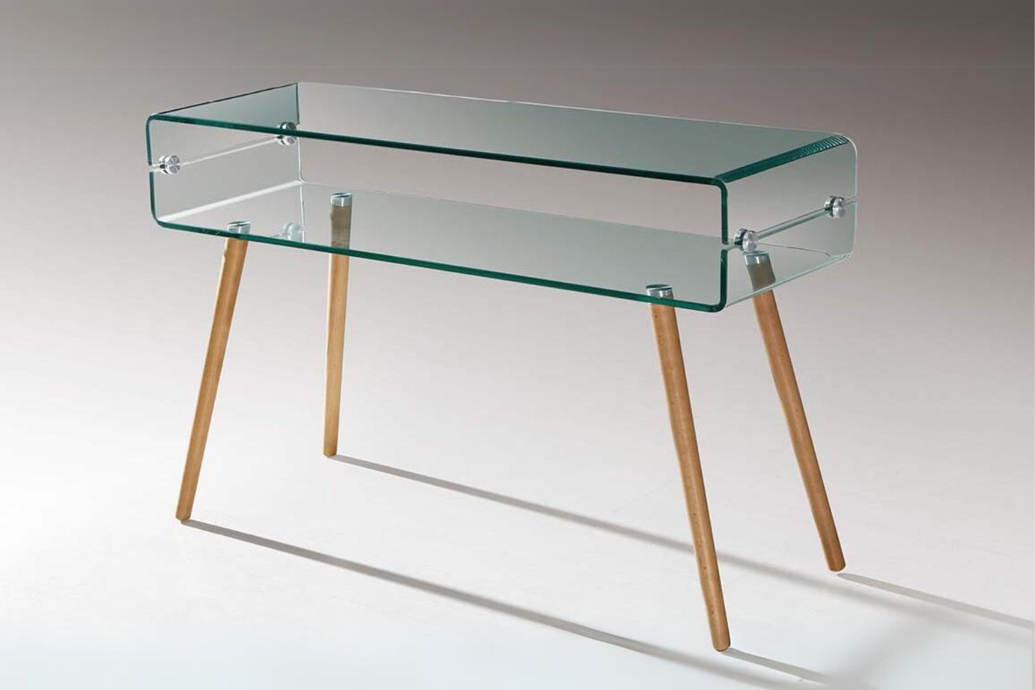 MURANO 1.2M Box Bent Glass Hall Table with Shelf