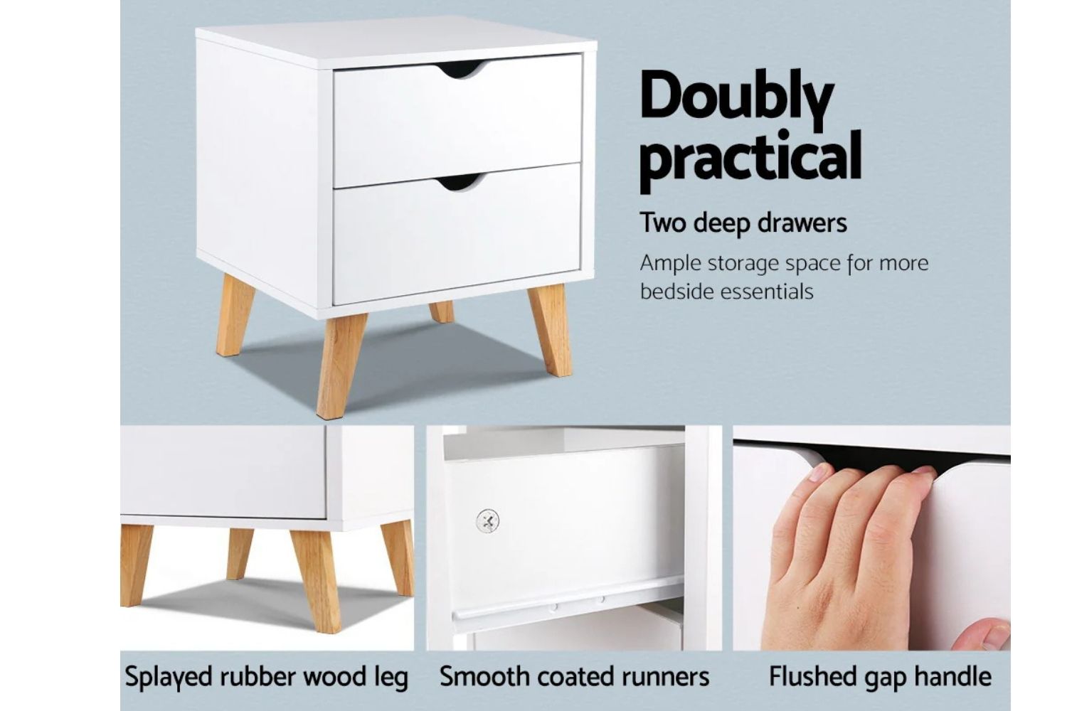 ARTIE 2-Drawer Bedside Table