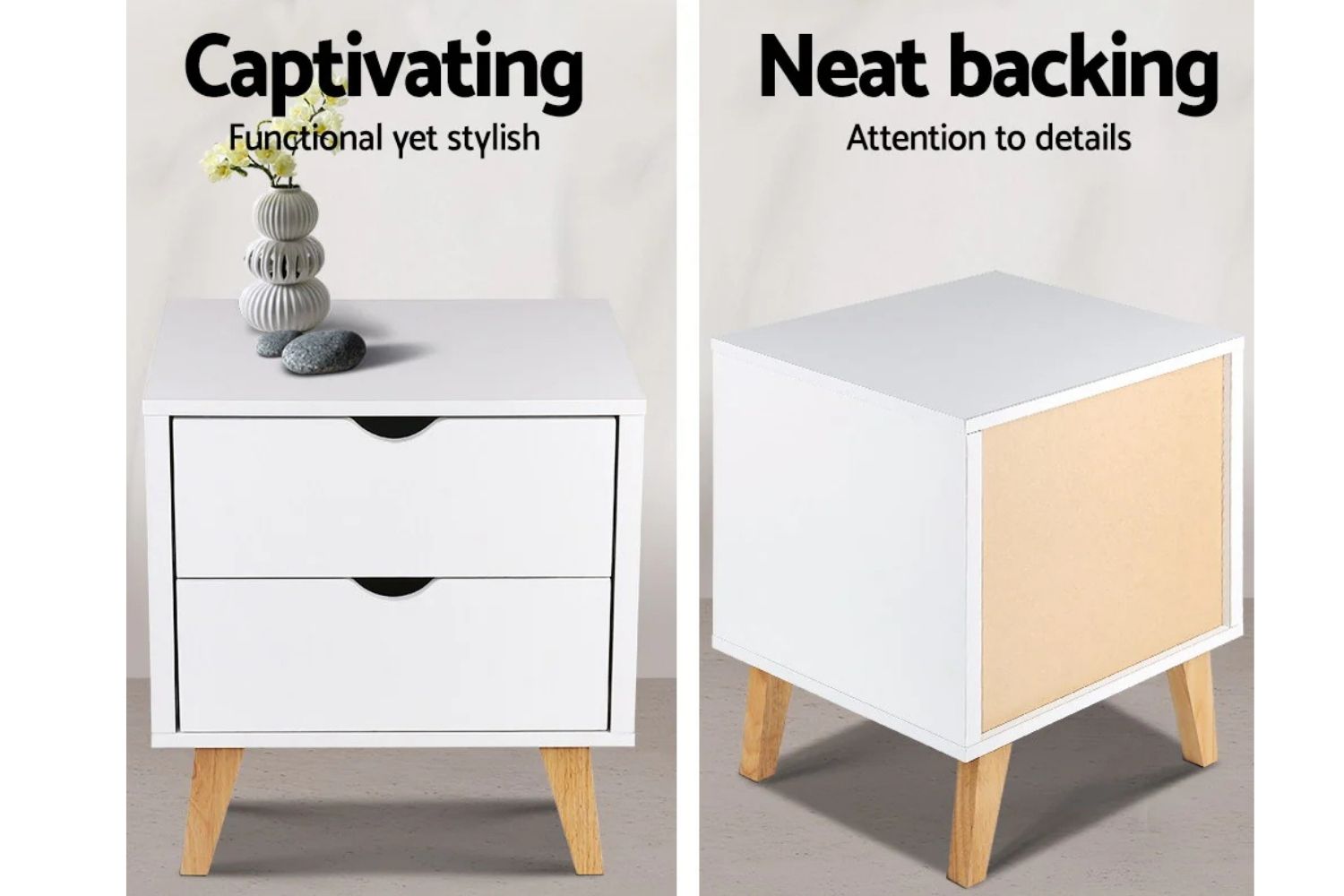 ARTIE 2-Drawer Bedside Table