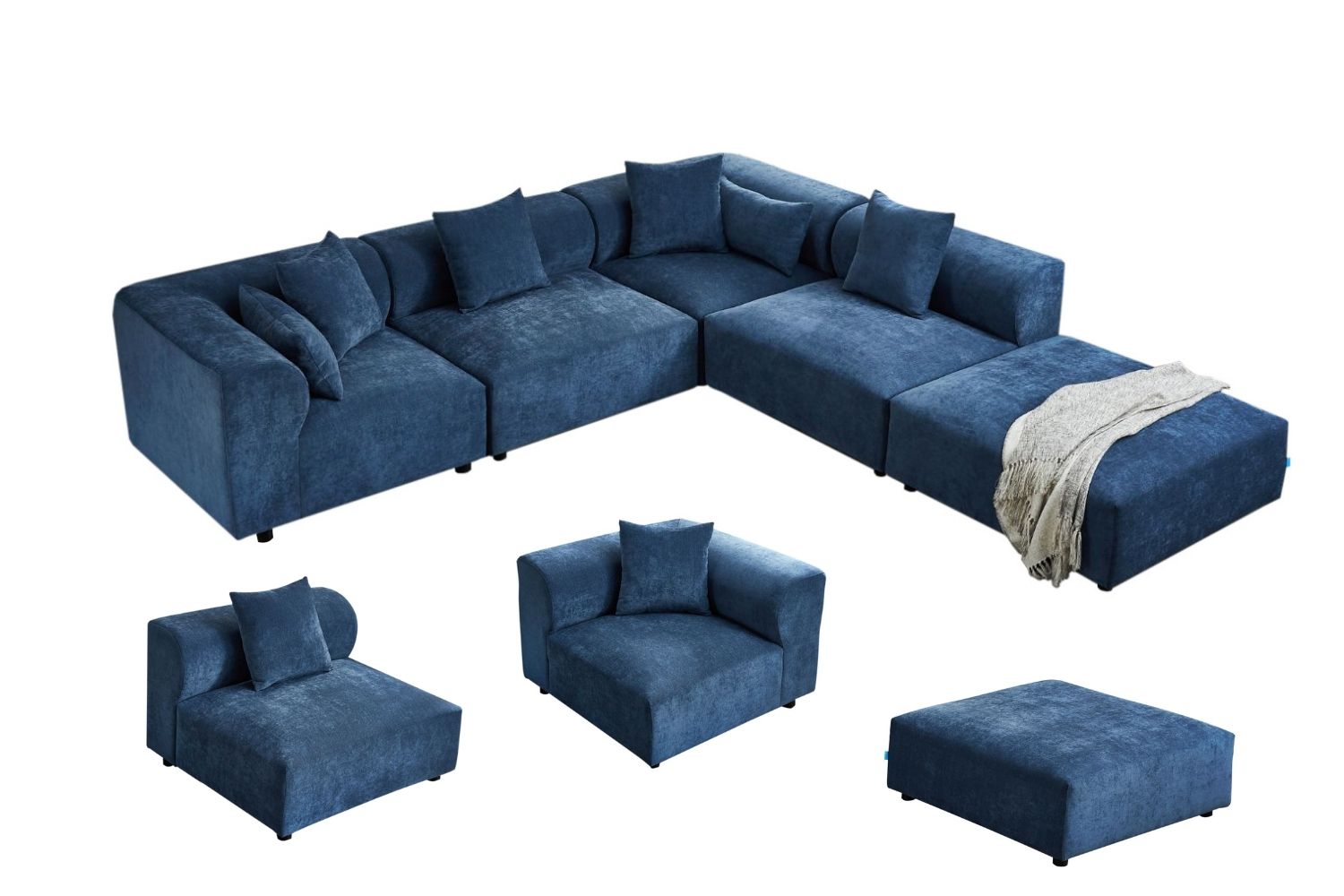 BARI Memory Foam Fabric Modular Sofa