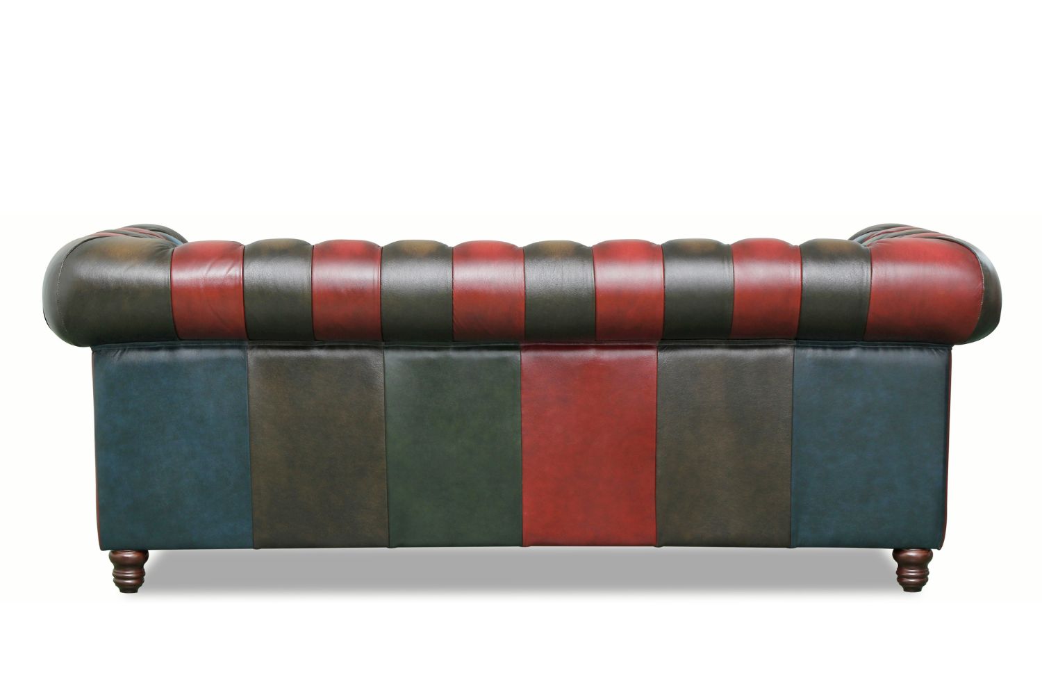 WILLIFORD 3/2 Seater 100% Genuine Leather Chesterfield Patchwork Sofa ...