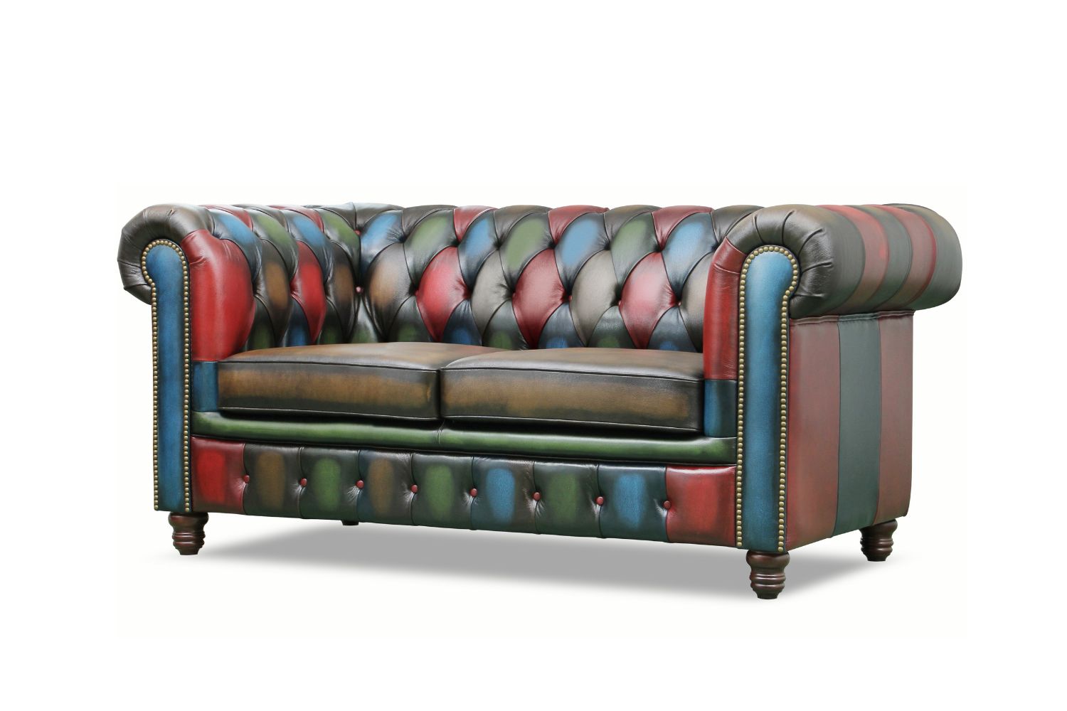 WILLIFORD 100% Genuine Leather Chesterfield Patchwork Sofa Range ...