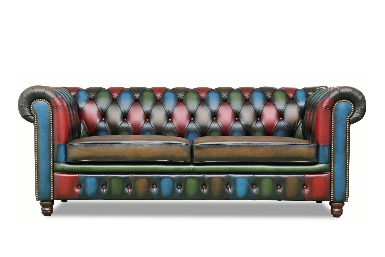 WILLIFORD 100% Genuine Leather Chesterfield Patchwork Sofa Range ...