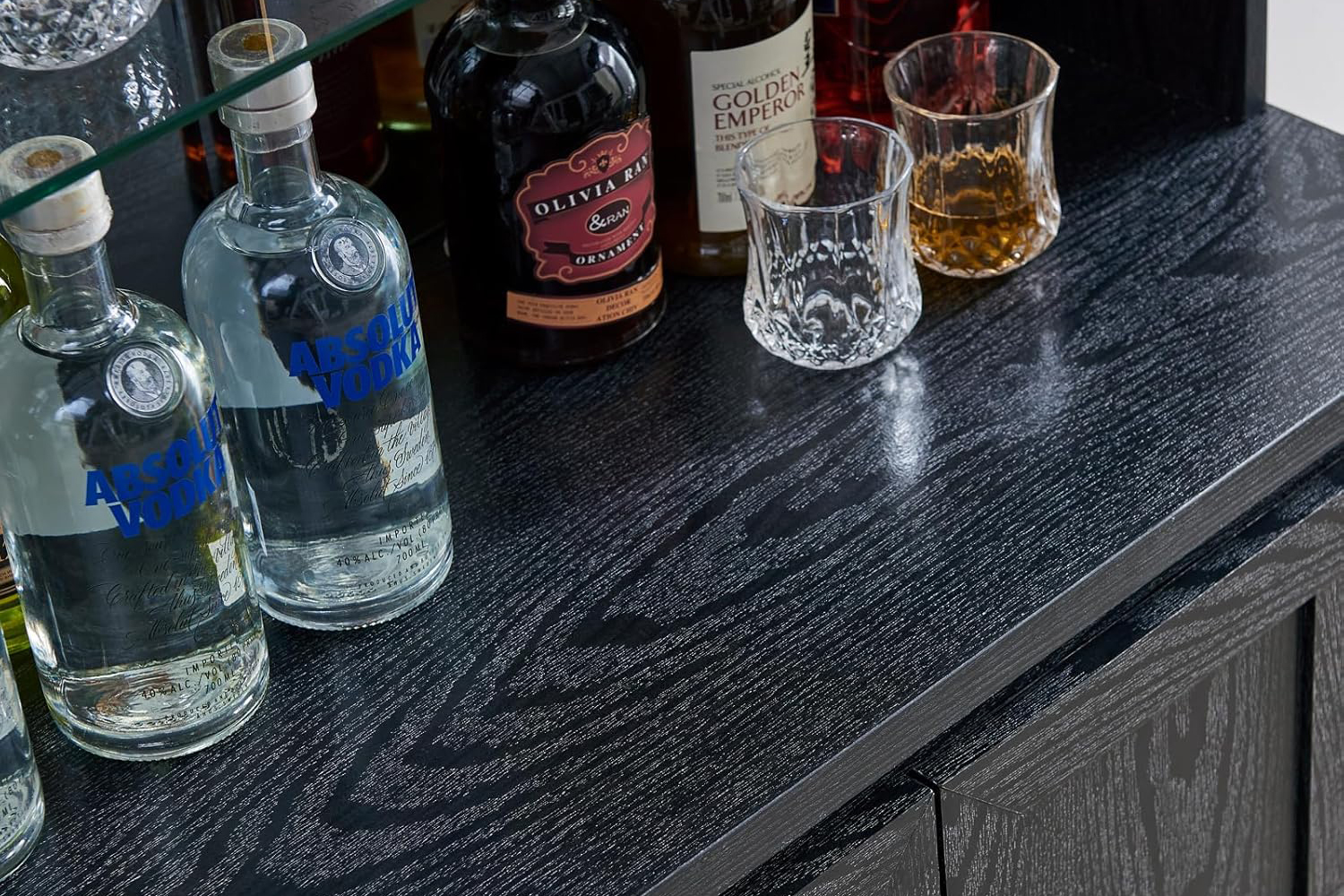 GRAMER Home Bar Buffet & Hutch (Black)