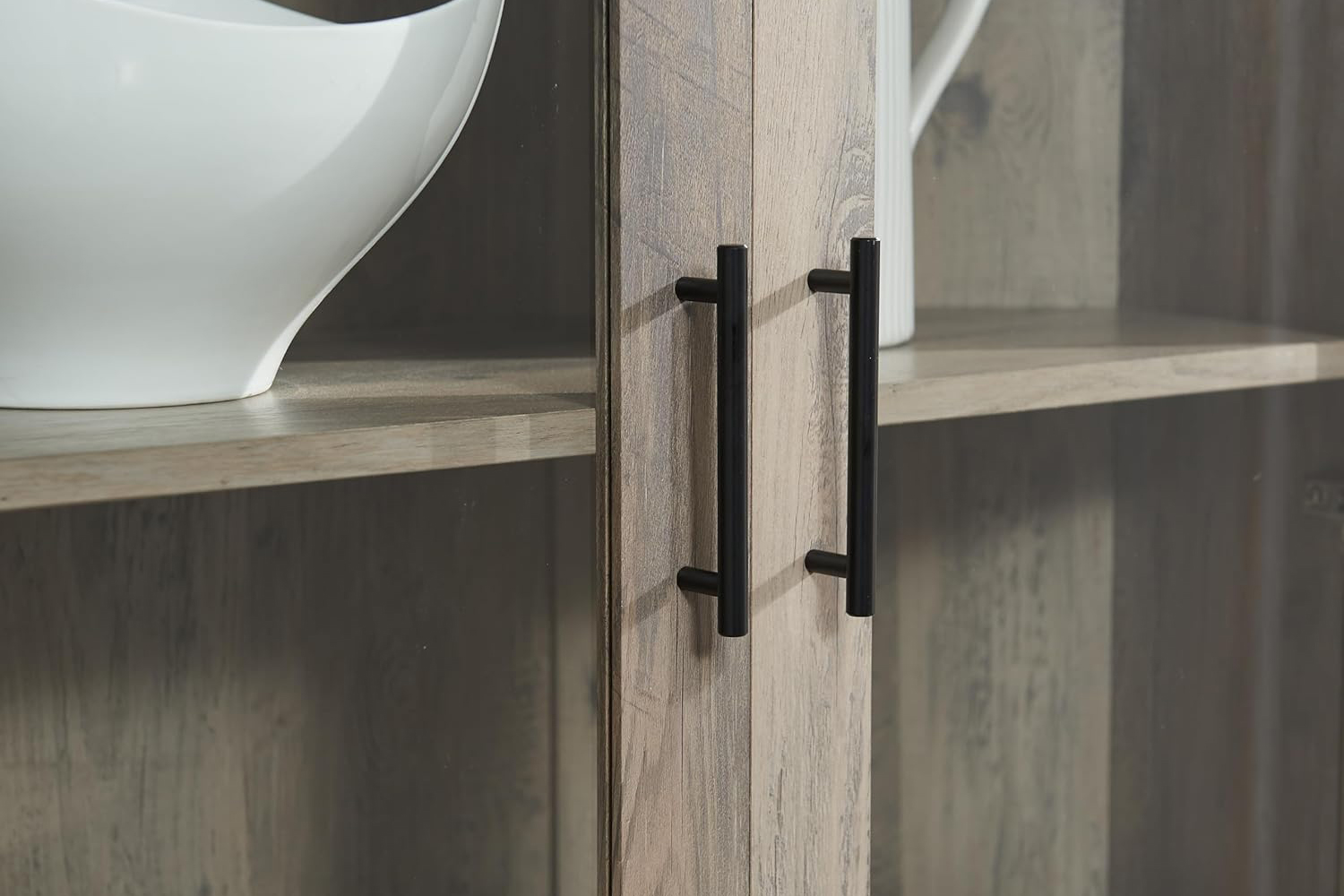 OTLEY Accent Corner Display Cabinet (Grey)