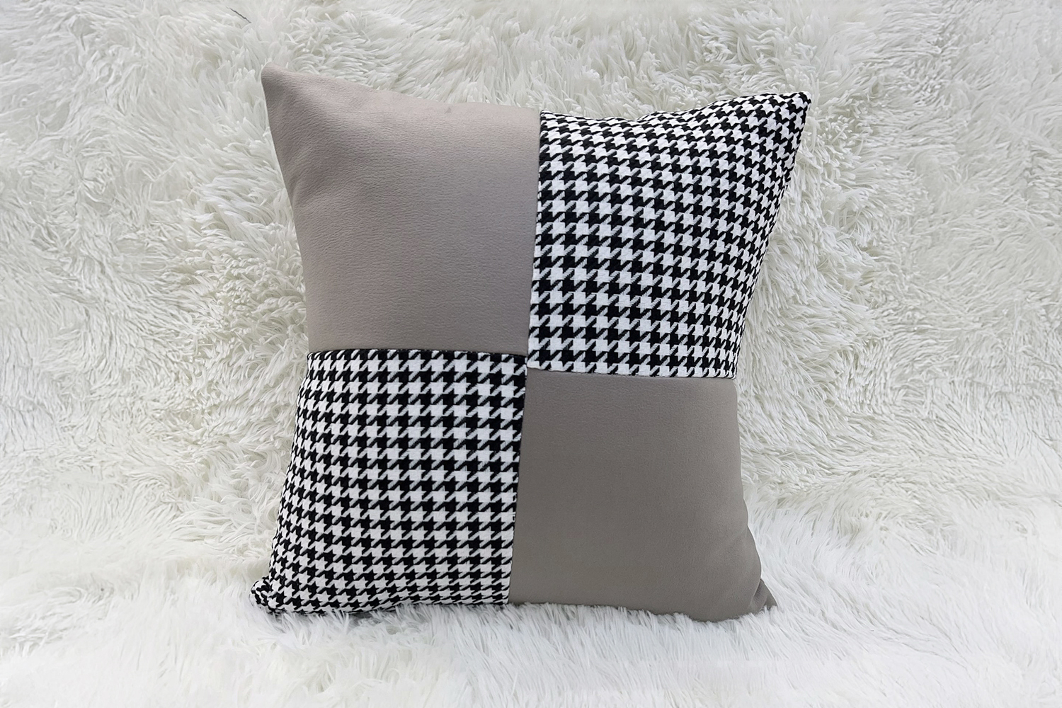SQUARE Houndstooth Cushion with Inner in Multiple Colours (45x45cm)