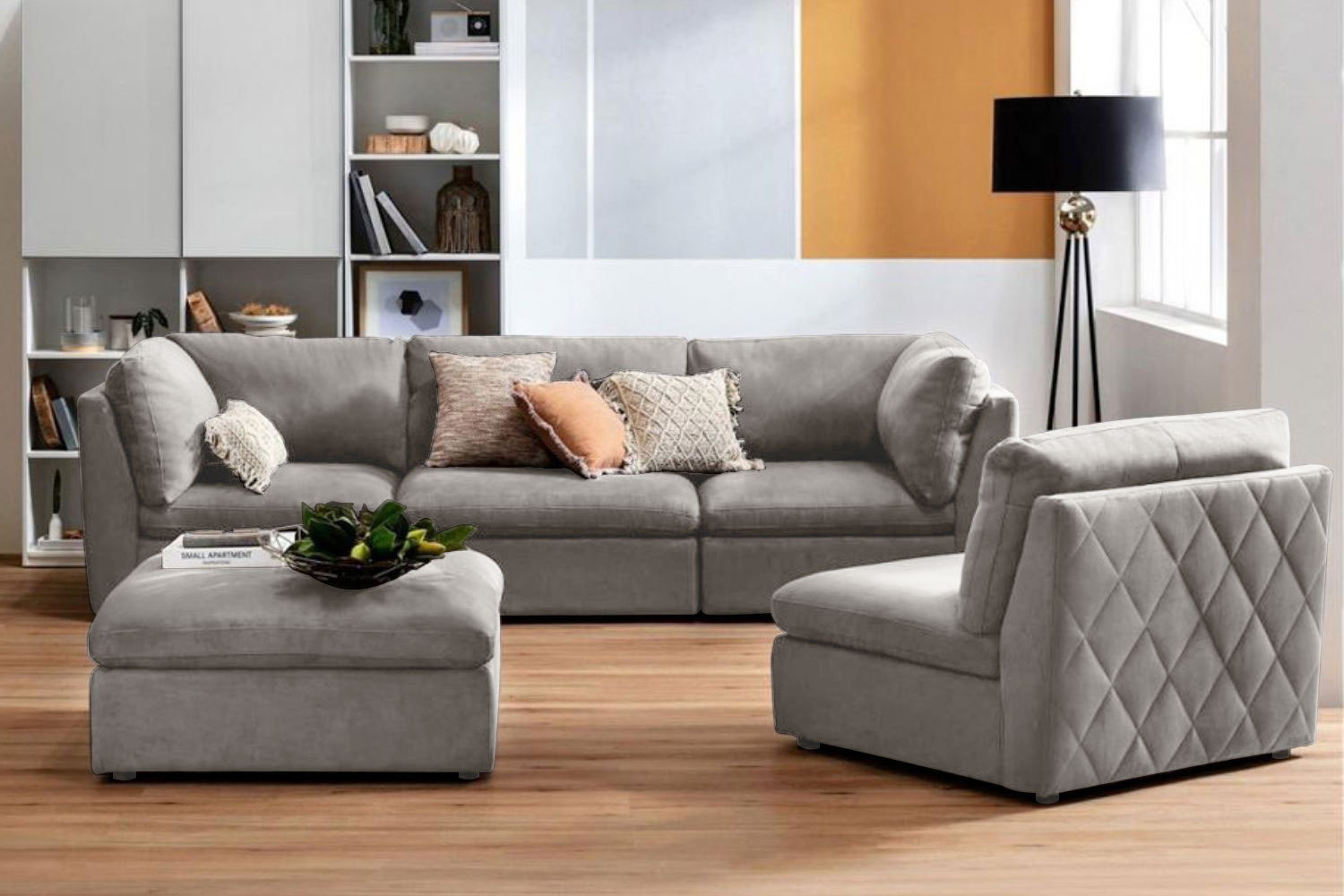 [FLOOR MODEL CLEARANCE] ASPECT Reversible Nappa Fabric + Memory Foam ...