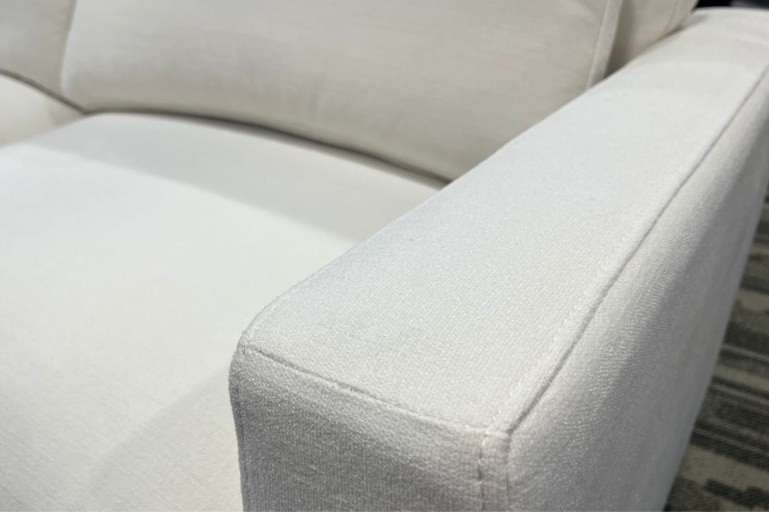 [FLOOR MODEL CLEARANCE] VENICE Feather Filled Fabric Sectional Sofa (White)