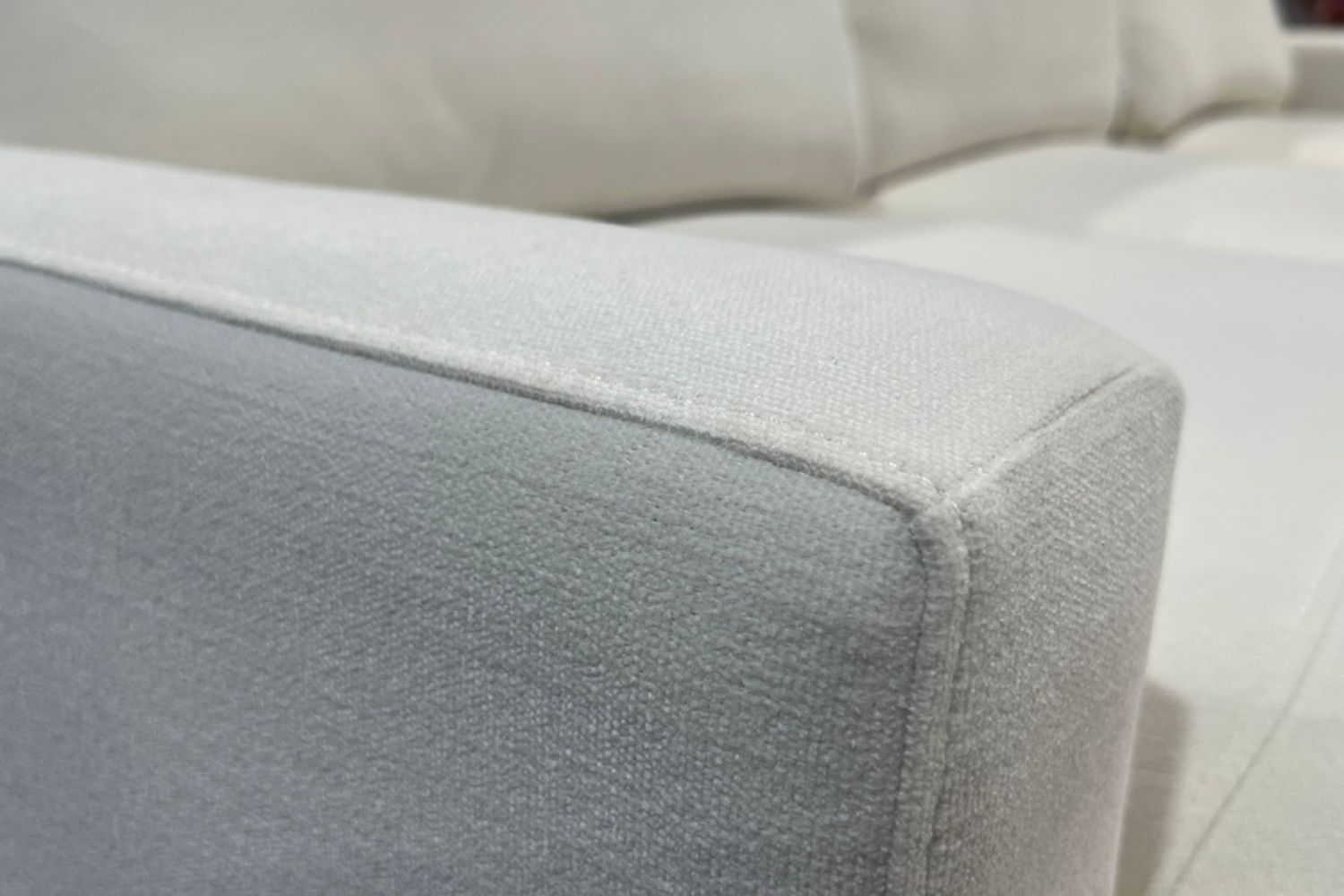 [FLOOR MODEL CLEARANCE] VENICE Feather Filled Fabric Sectional Sofa (White)