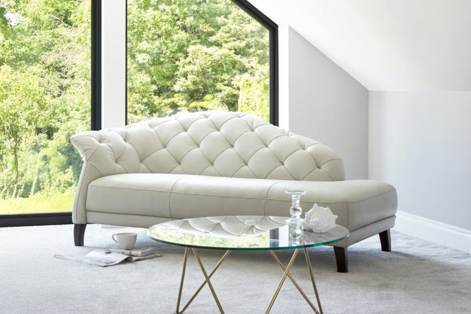 [FLOOR MODEL CLEARANCE] TORONTO 100% Genuine Leather Button Tufted ...