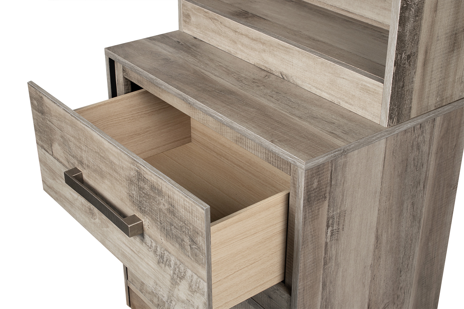 AGILENT Storage Bed Frame with Built-in Shelves Combo Set in Queen Size