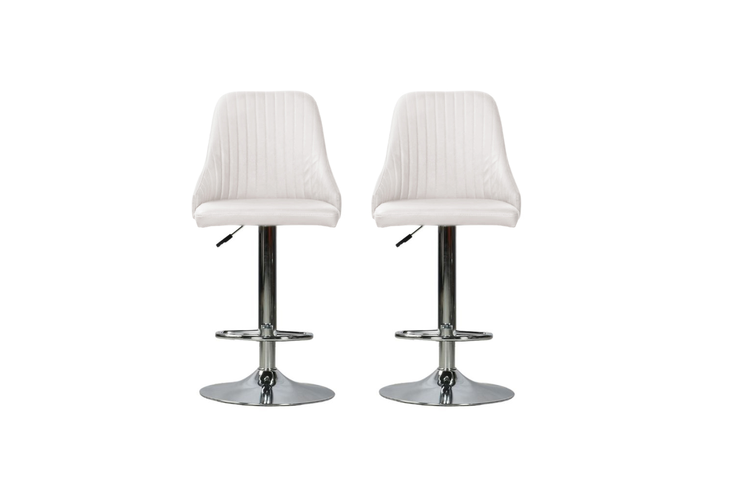 LIZ Adjustable Swivel Gas Lift Bar Stool (White)