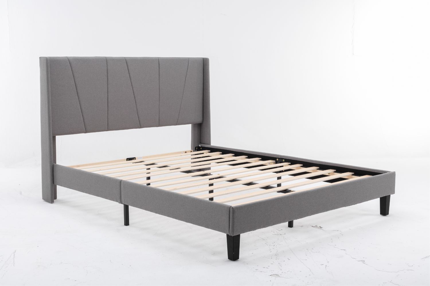 ALASKA Fabric Bed Frame (Grey) - Double Size