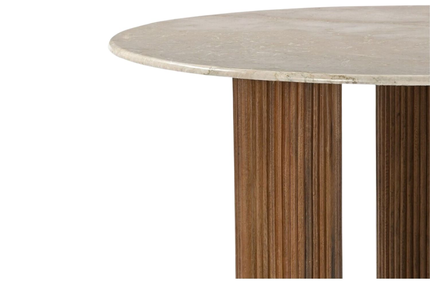 BLIX D120 Mango Wood Round Dining Table With Marble Top