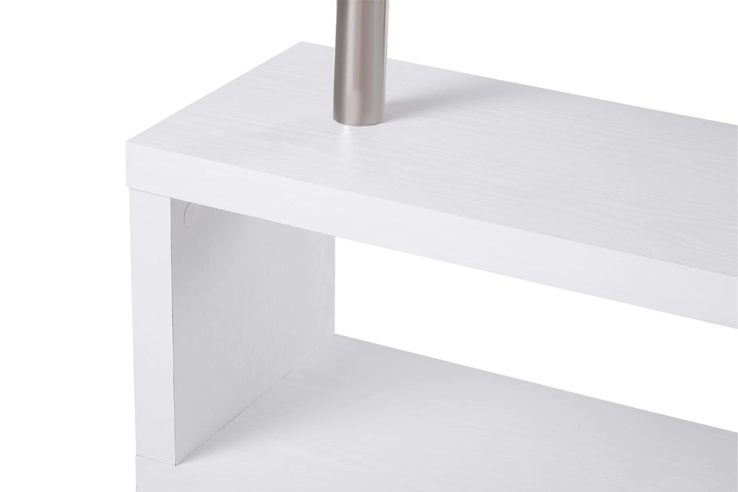MACIE 360° Rotate Office Desk with Shelf (High Gloss White)