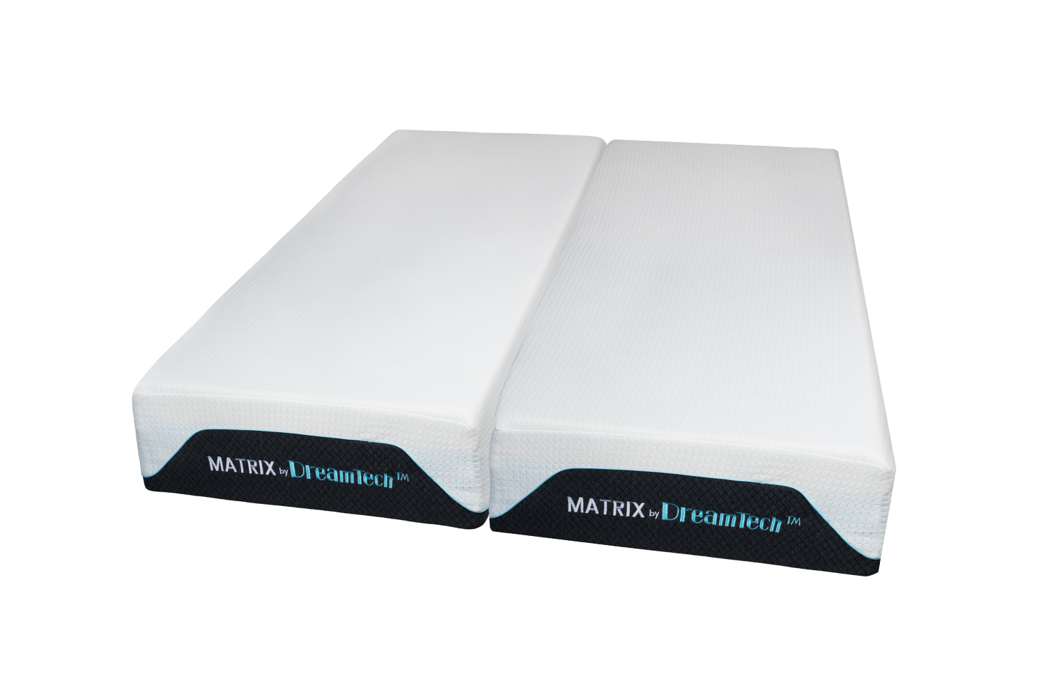 MATRIX Split Adjustable Bed Base & 2PC Memory Foam Mattresses Combo - Queen