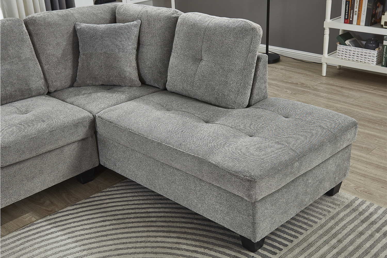 NEBULA Premium Sectional Sofa with Storage Ottoman & Drop-Down Console ...