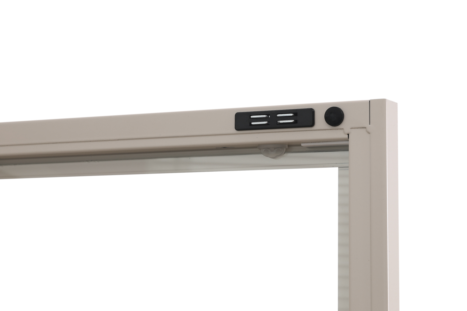 STARK Steel Frame 180x80cm 2-Door Transparent Glass Display Cabinet (Cream)