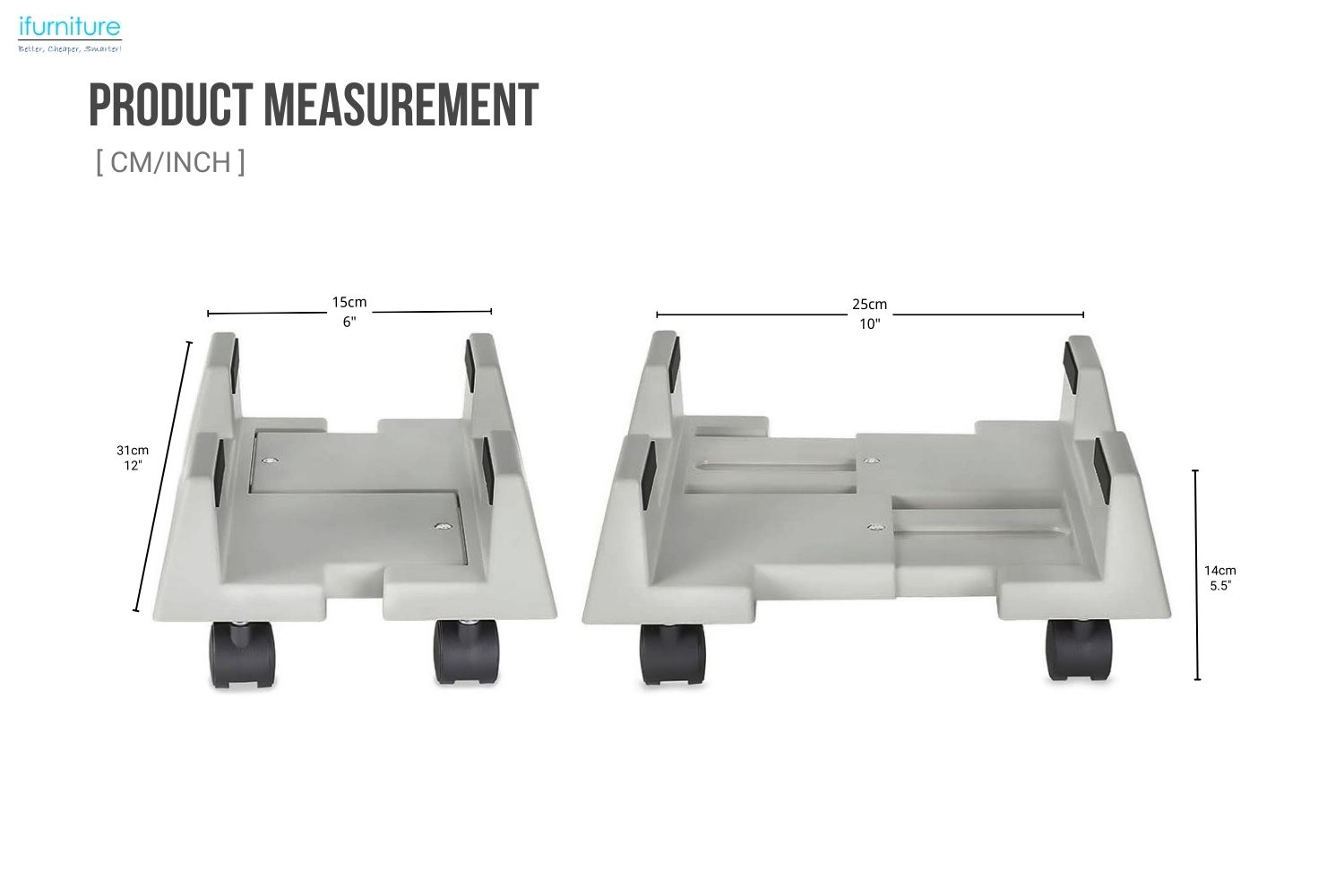 LEXTER Portable Adjustable CPU Box Stand with Casters Wheels
