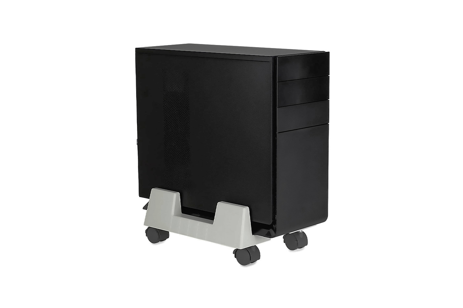 LEXTER Portable Adjustable CPU Box Stand with Casters Wheels