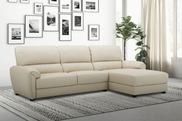 [FLOOR MODEL CLEARANCE]SUNRISE 100% Genuine Leather Sectional Sofa