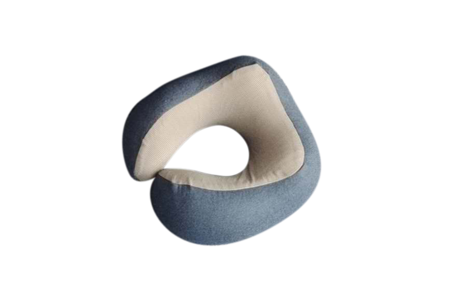 ENDY Memory Foam U-shape Neck Pillow - Grey with Beige