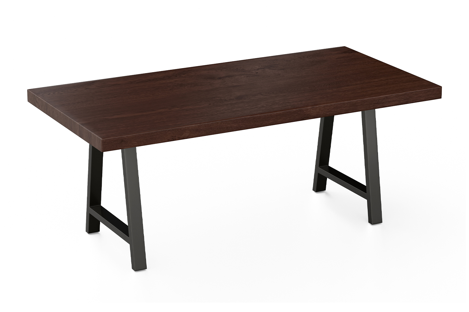 SYNERGYPLUS Dining Table with A-Frame Metal Legs (Walnut) - 200x100