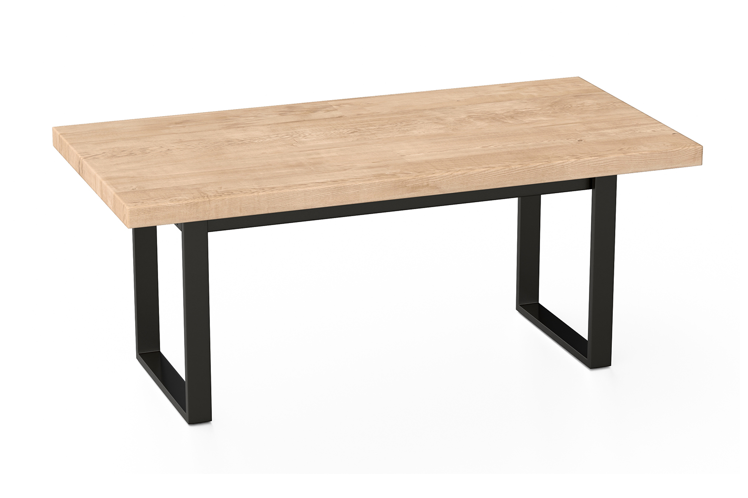 SYNERGYPLUS Dining Table with Square Metal Legs (Natural Oak) - 180x90