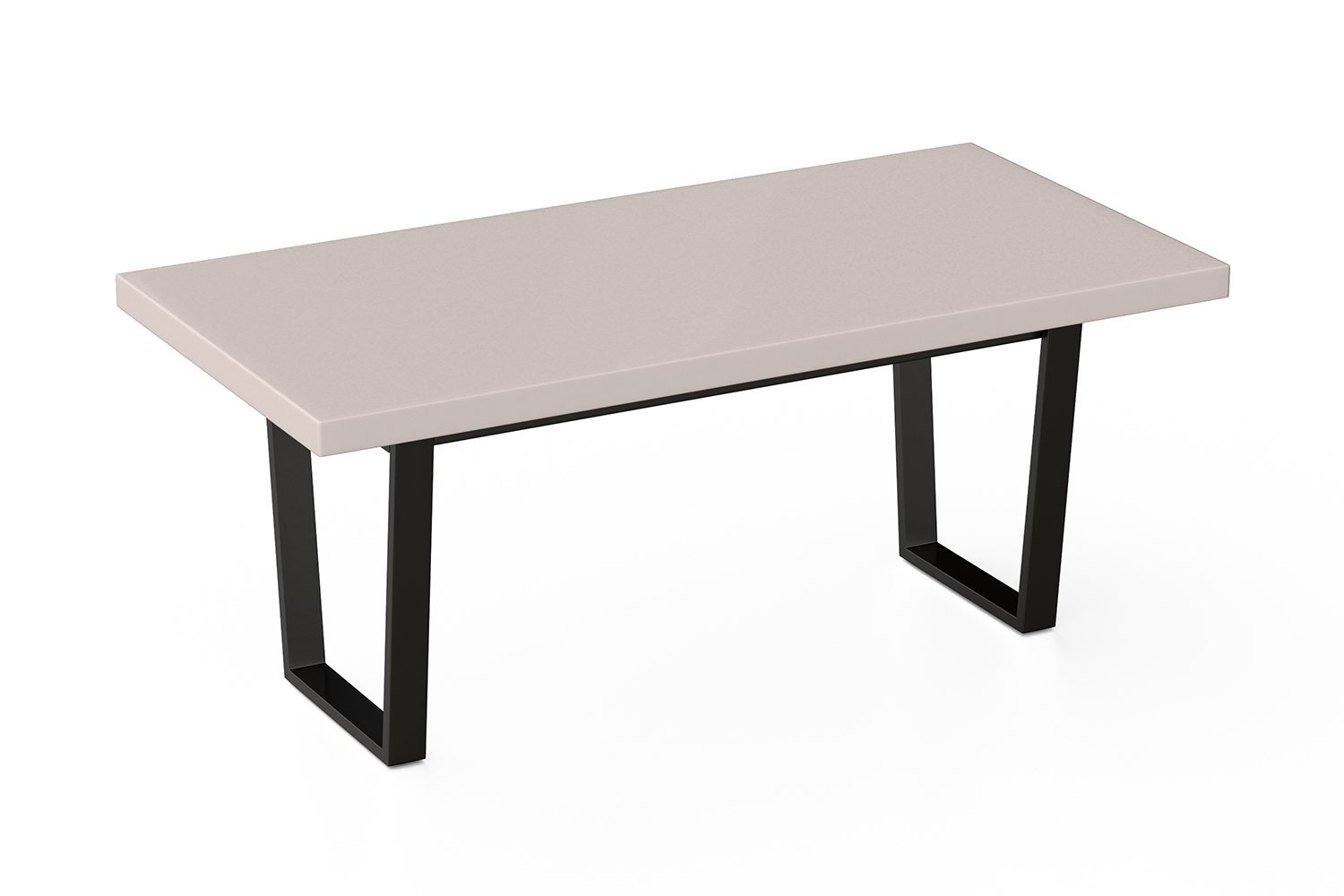 SYNERGYPLUS Dining Table with Trapezoid Metal Legs (Champagne) - 200x100