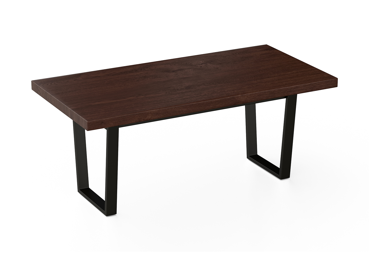 SYNERGYPLUS Dining Table with Trapezoid Metal Legs (Walnut) - 200x100
