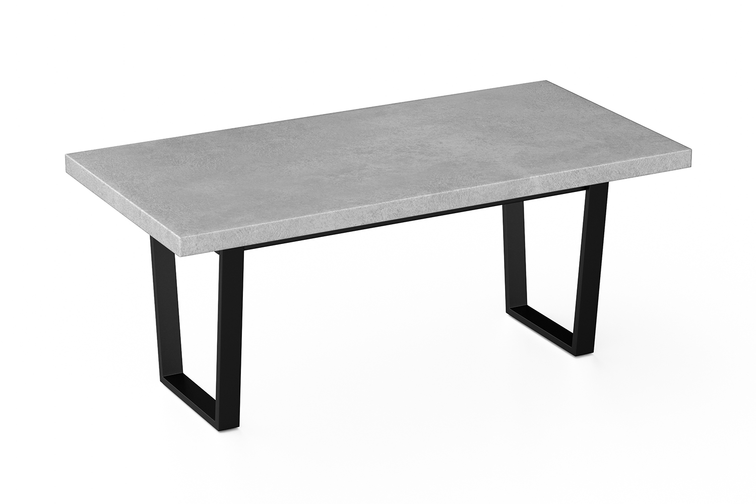SYNERGYPLUS Dining Table with Trapezoid Metal Legs (Cement Grey) - 160x90