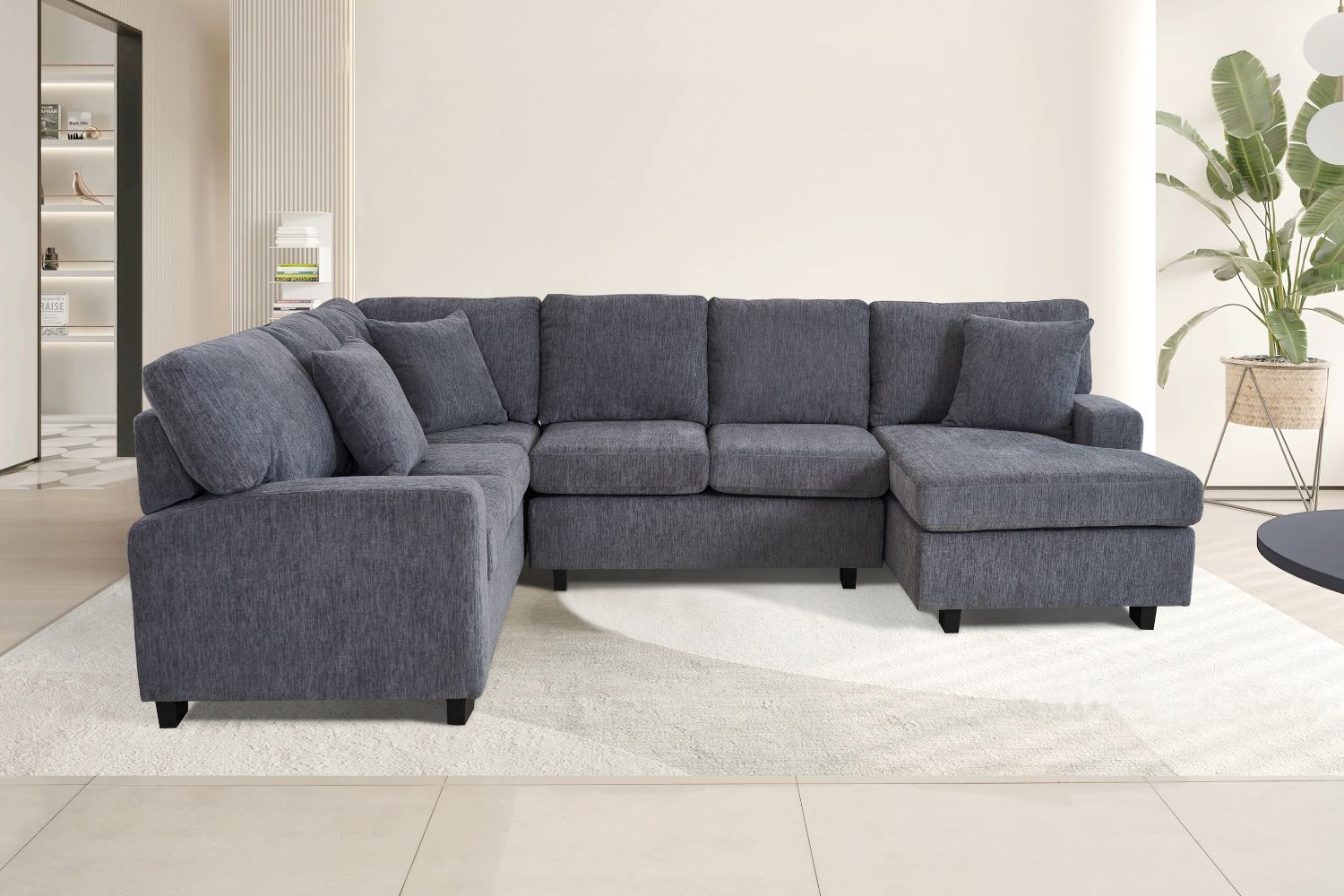 LORINA Fabric U-shape Sectional Sofa
