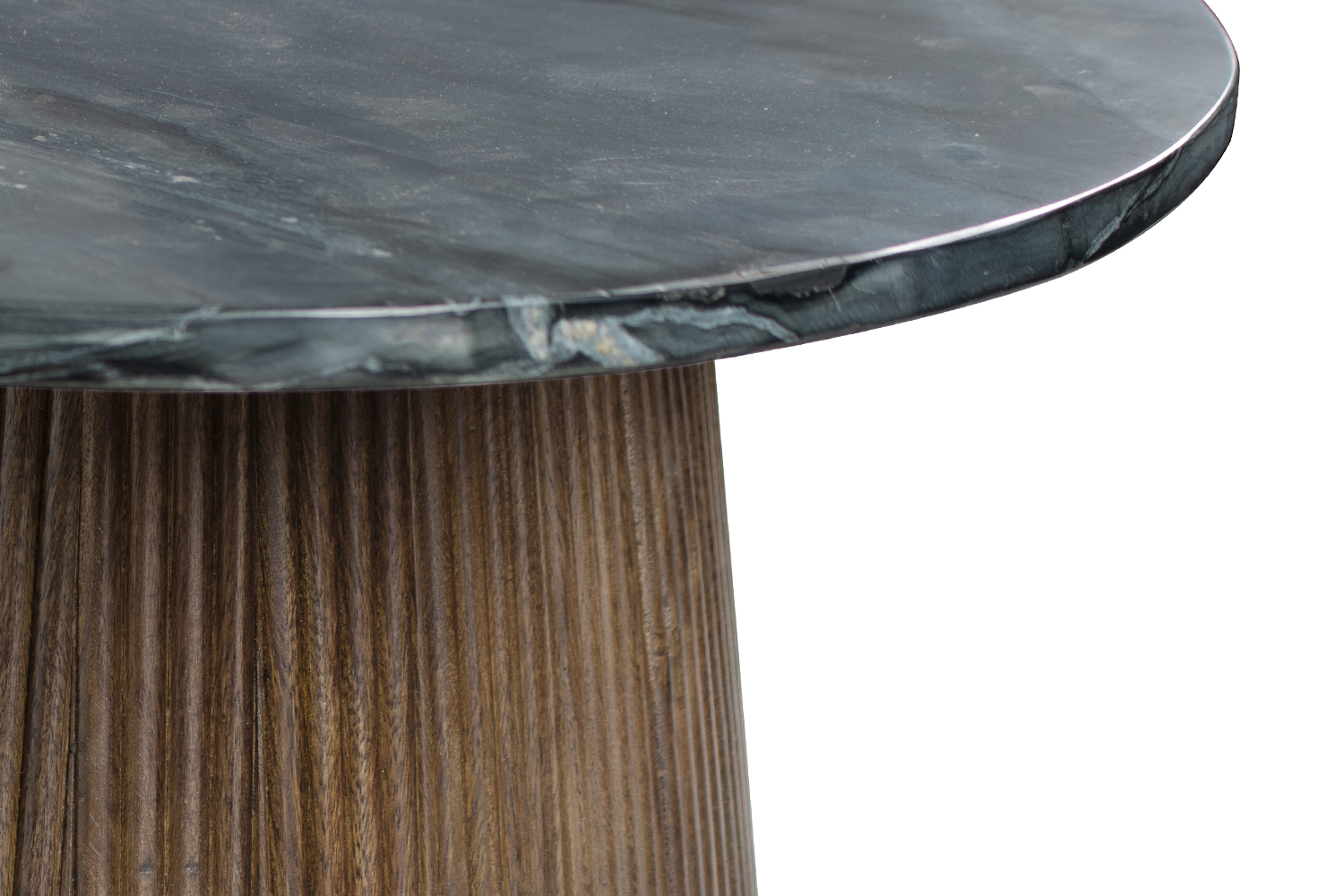 HUBIE Mango Wood Oval Coffee Table With Marble Top