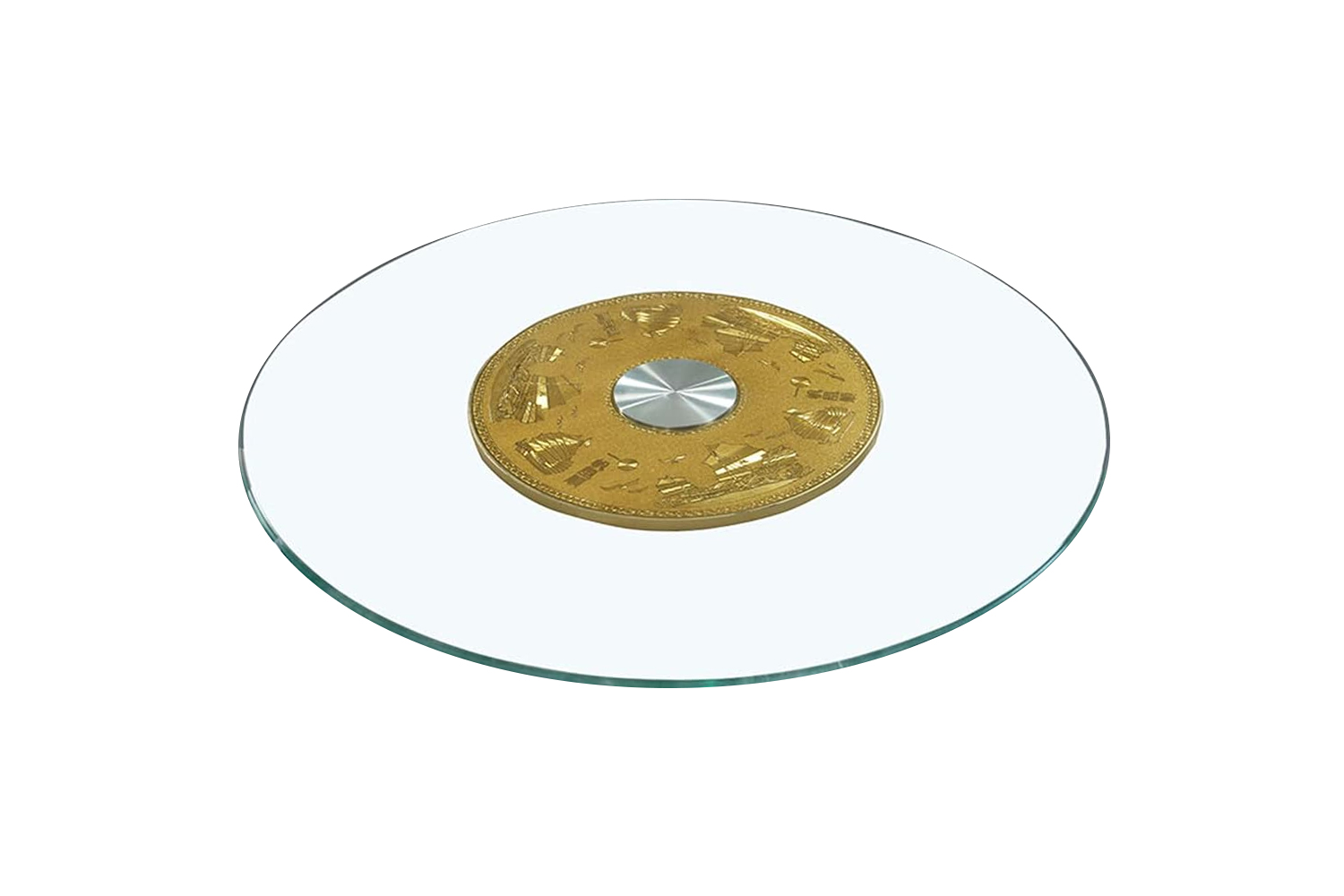 RORY D80 Round Tempered Glass Lazy Susan Turntable